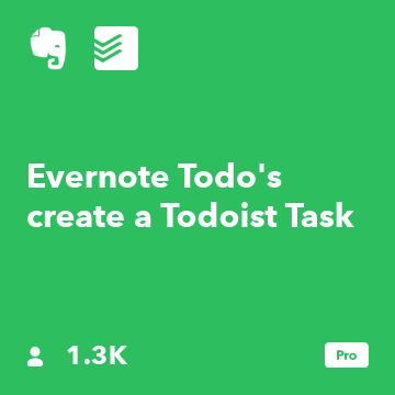 Evernote Todo's create a Todoist Task - IFTTT