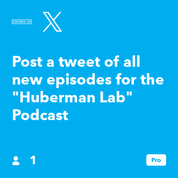 Post a tweet of all new episodes for the "Huberman Lab" Podcast