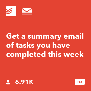 Get a summary email of tasks you have completed this week - IFTTT